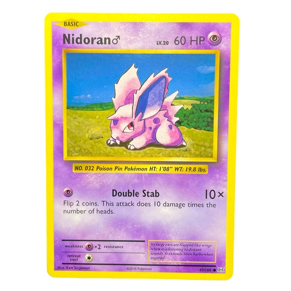 Pokemon | Accessories | Nidoran 438 Xy Evolutions Rare Vintage Style ...